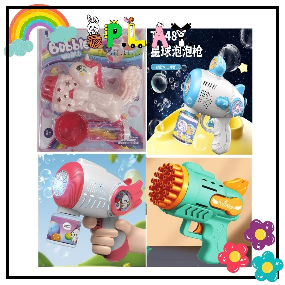 PLAY Bubble Toy Gun Electronic Kids Labubu Bubble Gun Planet Astronaut ...