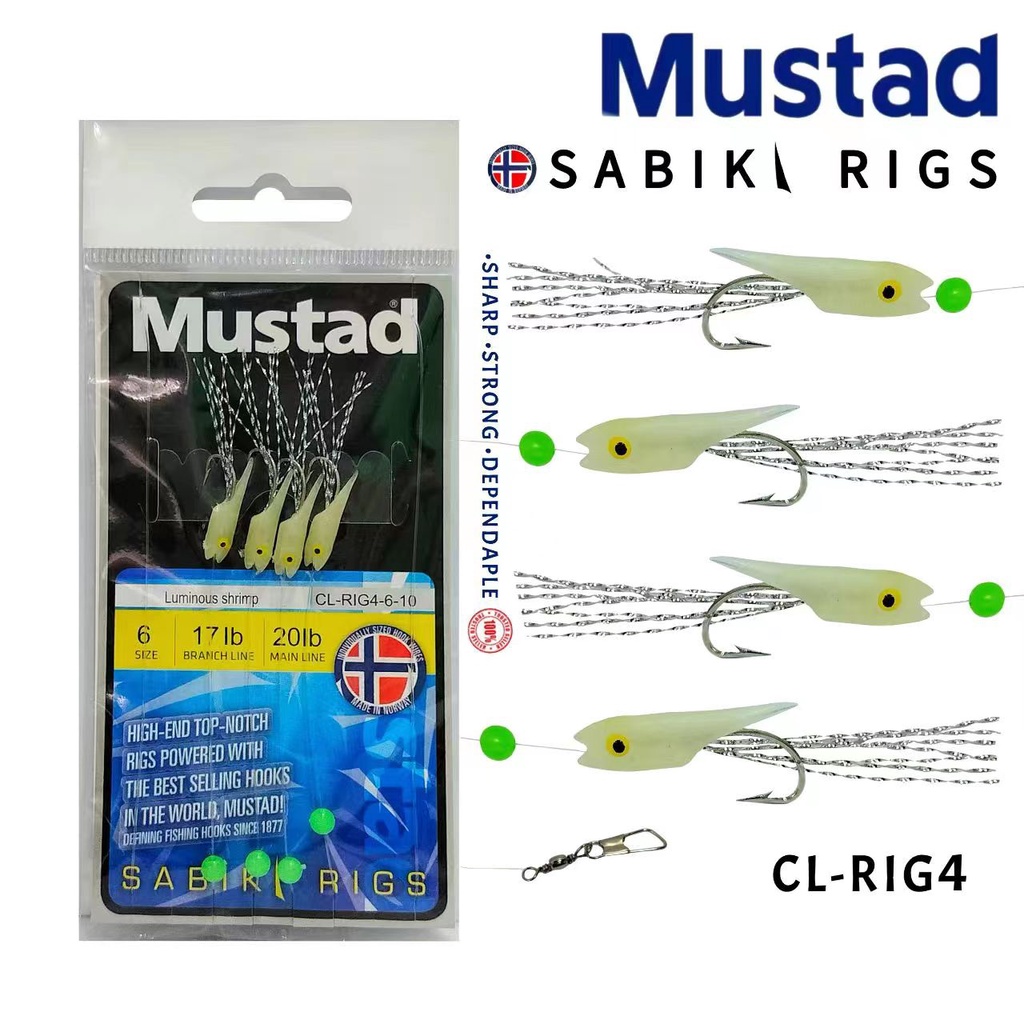 MUSTAD SABIKI RIGS LUMINOUS SHRIMP CL-RIG4 (MADE IN NORWAY) | Shopee ...