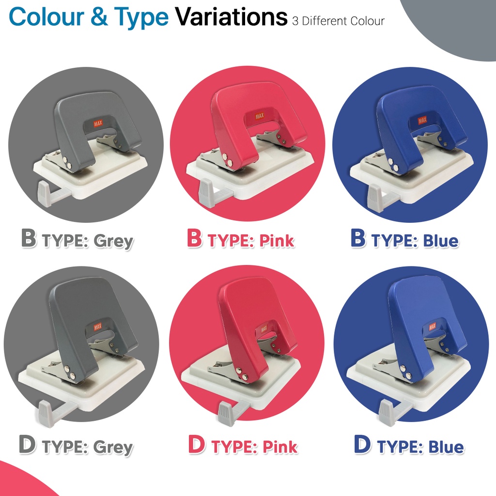 Desklife Max Paper Punch Standard Size 2 Hole Paper Puncher - (1s/PCS ...