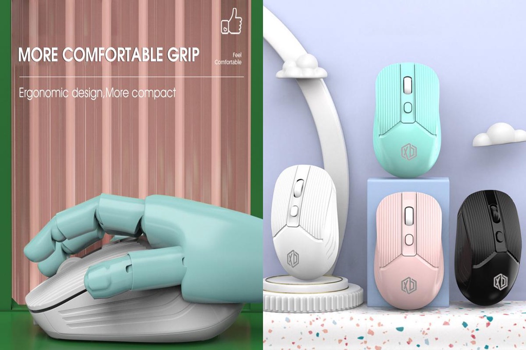 Cute_ Universal Wireless Mouse for Laptop Dual Modes 24GHz/Bluetooth ...
