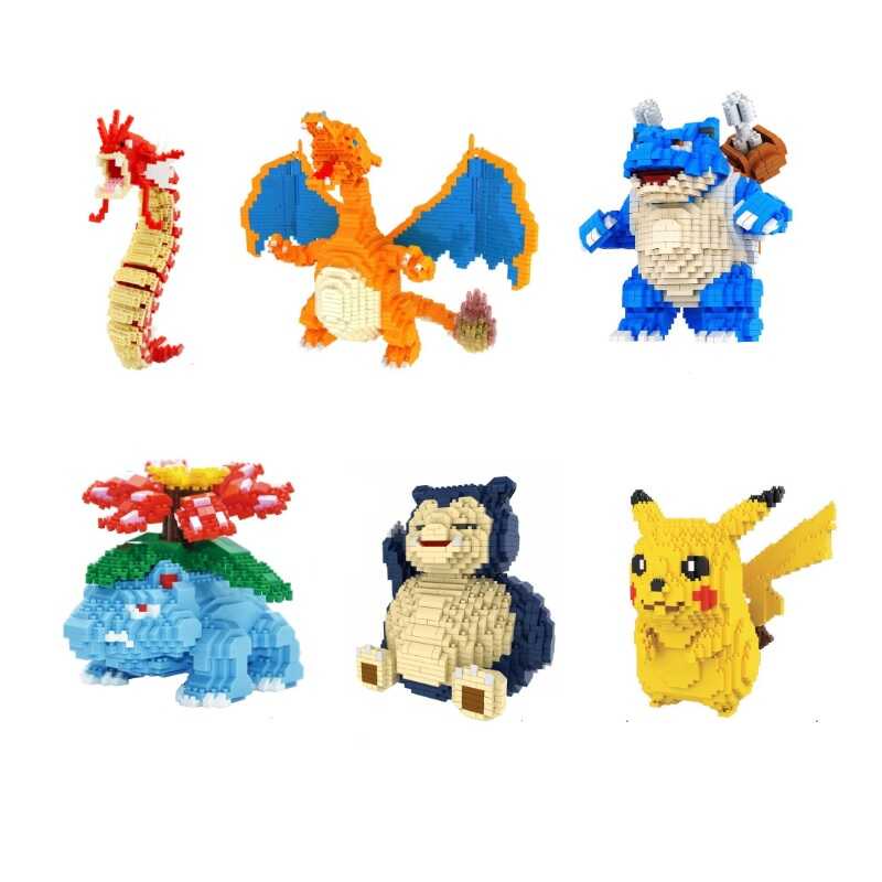 Cute Cartoon Mini Blocks Charizard DIY Building Bricks Blastoise ...