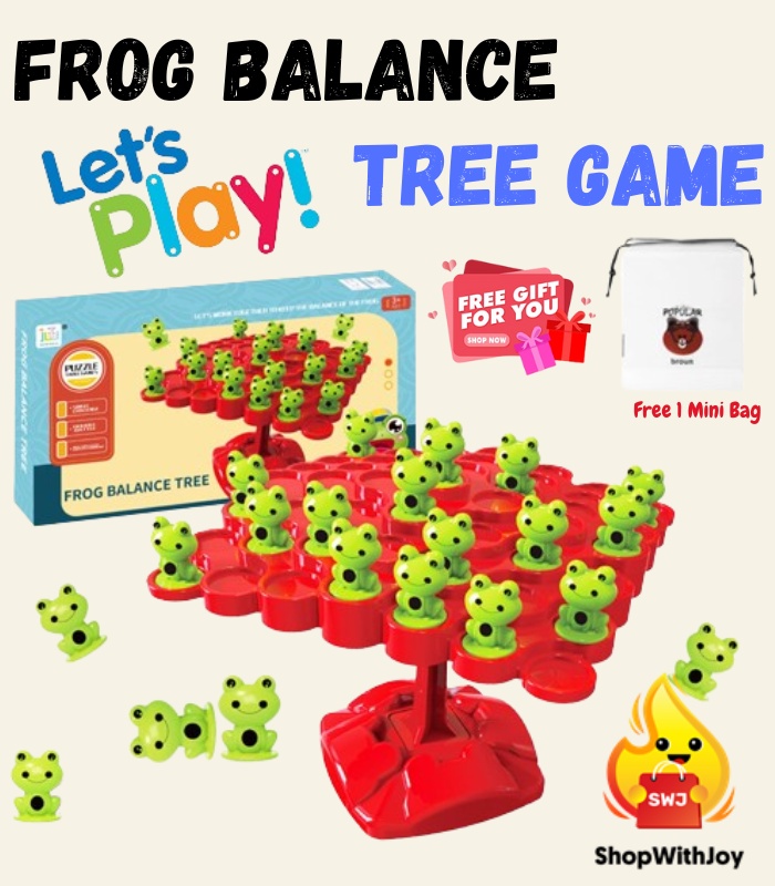 【ShopWithJoy】Frog Balance Tree Math Toy Frog Toy Stackable Board Game ...