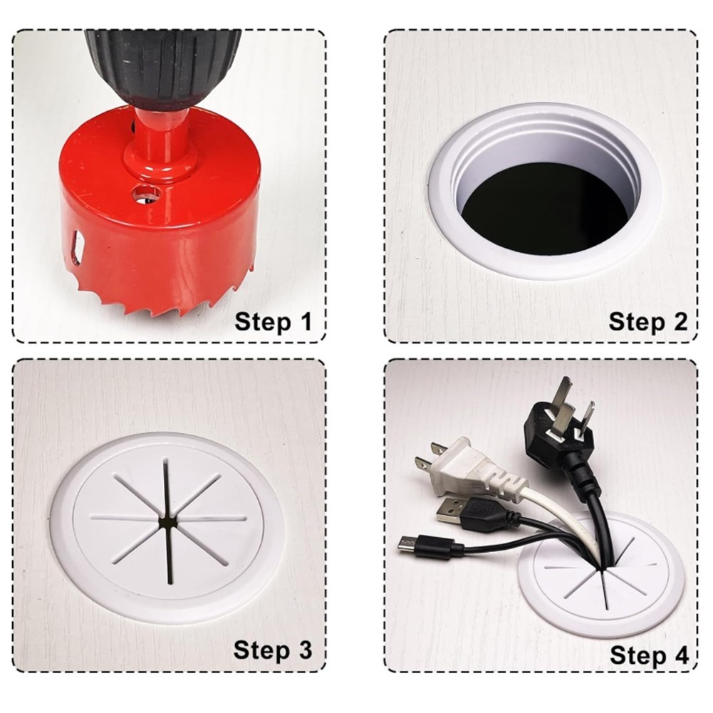 [THEBEST] Desk Cable Hole Covers with Hole Opener Office Home Table ...