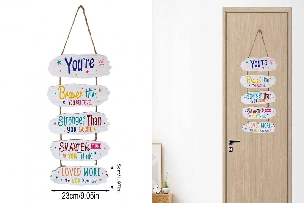 largesize| Wall Art Sign Positive Affirmation Hanging Sign Wooden Wall ...