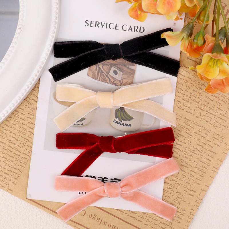 [ Featured ] Silk Riband Bow Hairpins / Cute Velvet Butterfly Bow ...