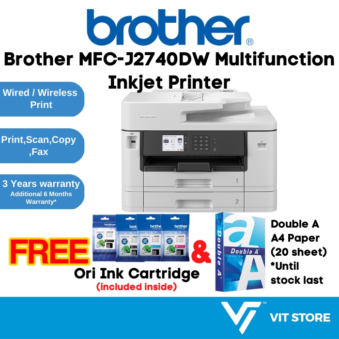 Brother MFC-J2740DW A3 All In One Wireless Color Inkjet Multi-Fungsi ...