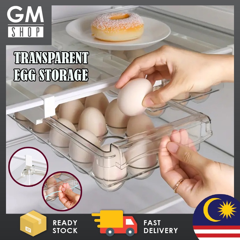 GMSHOP Refrigerator Transparent Storage Egg Hanging Organizer Box Pull ...