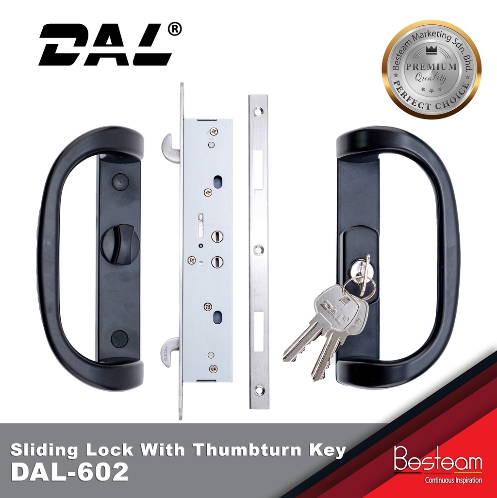 DAL-602 Sliding Door Lock with Thumbturn Key Aluminium | Shopee Malaysia