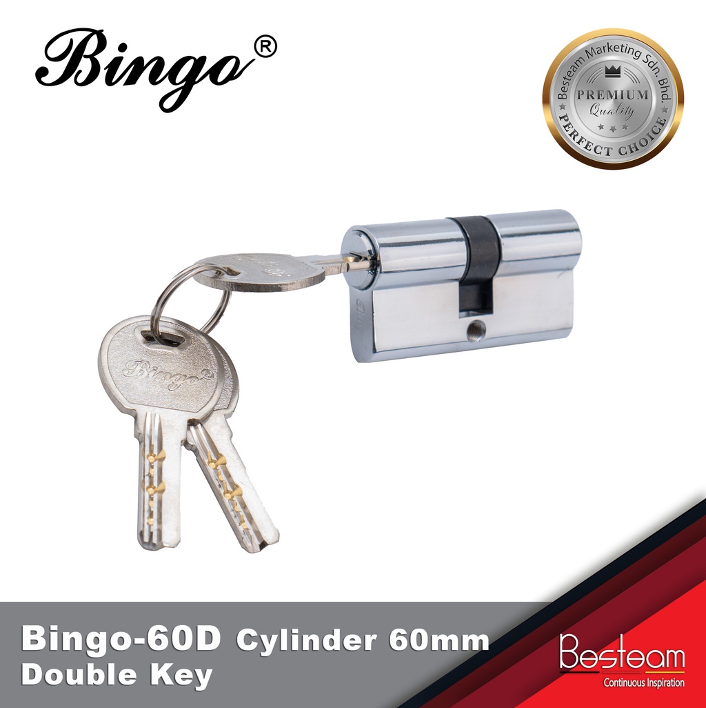 Bingo 60D Profile Cylinder Lock 60mm (Double Key) | Shopee Malaysia