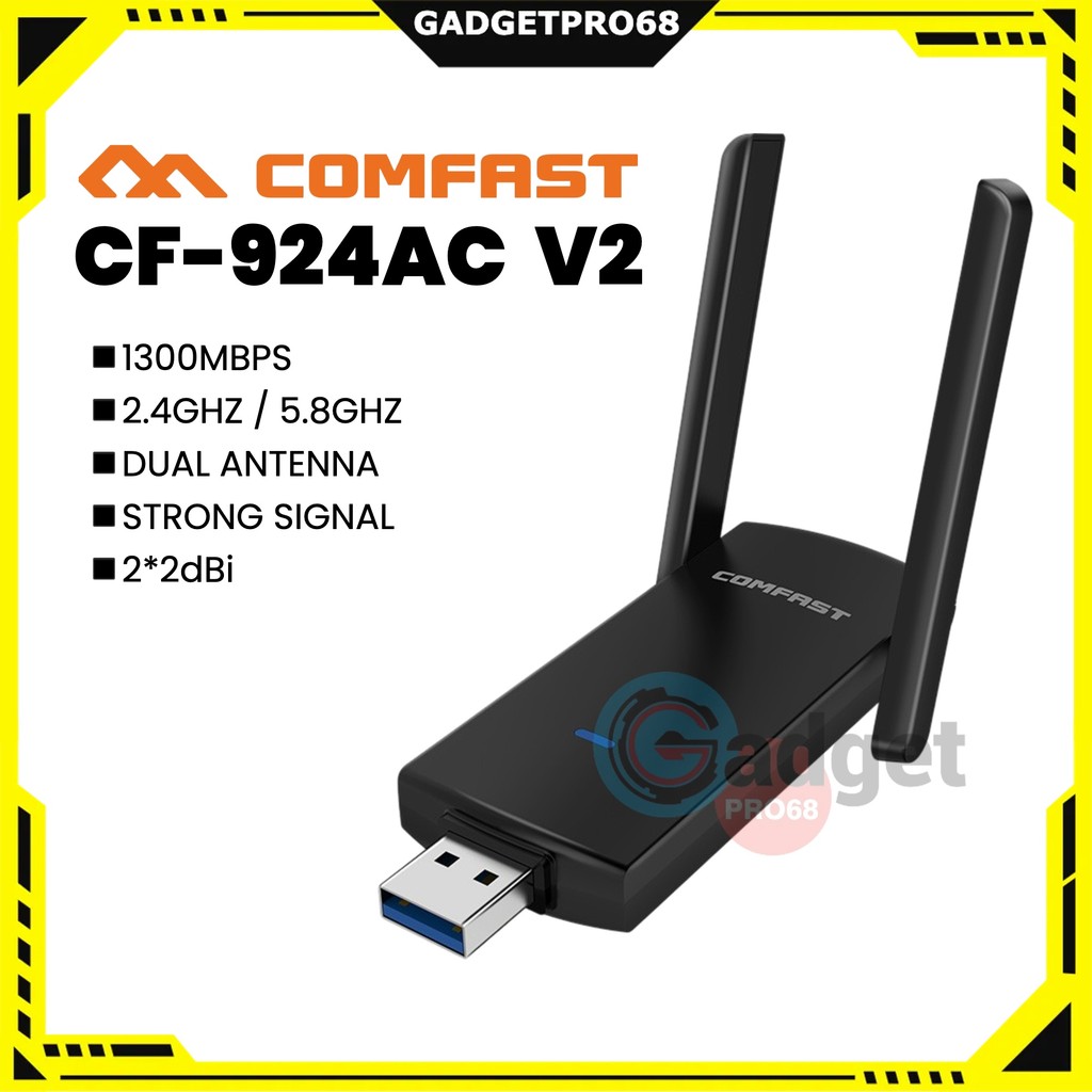 COMFAST CF-924AC 1300mbps WiFi Dual-Band Wireless Adapter USB3.0 2*2dBi ...