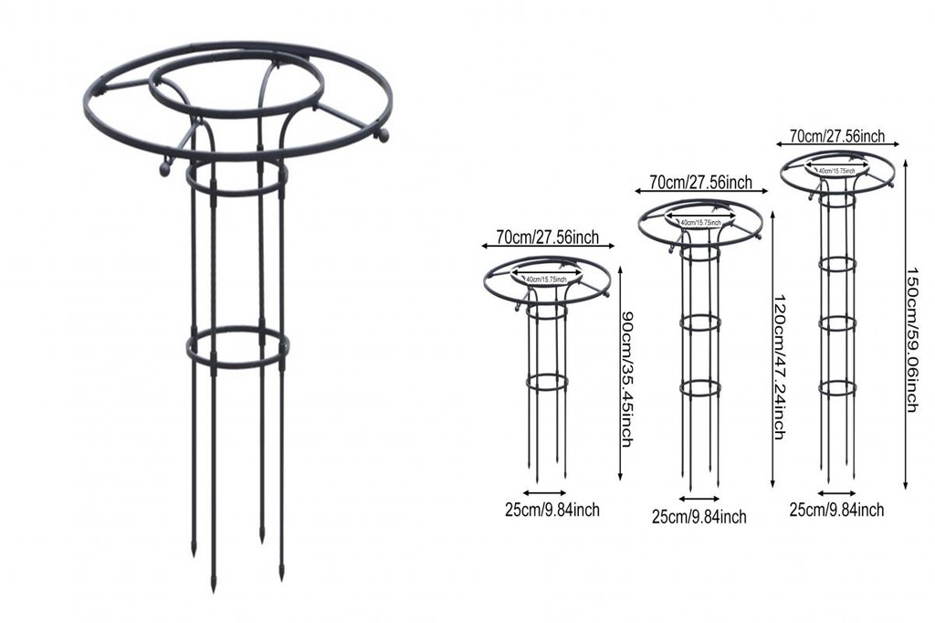 IBN- Durable Garden Plant Support Weather-resistant Plant Trellis Metal ...