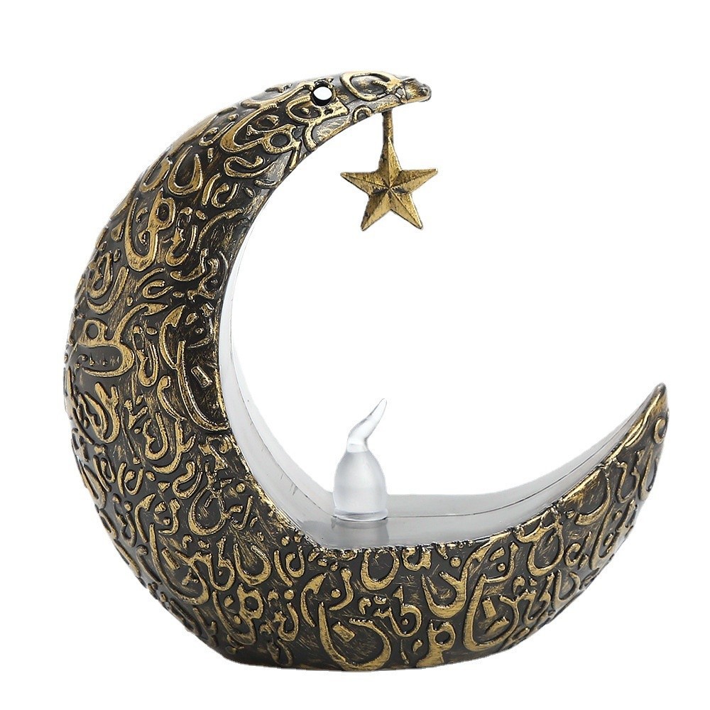 Hari Raya Lampu Moon Shape Candle Holder Eid Ramadan Mubarak Metal LED ...