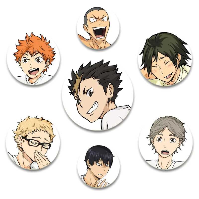 Anime Haikyuu!! Soft Button Pin Creative Brooch Figures Kageyama Tobio ...