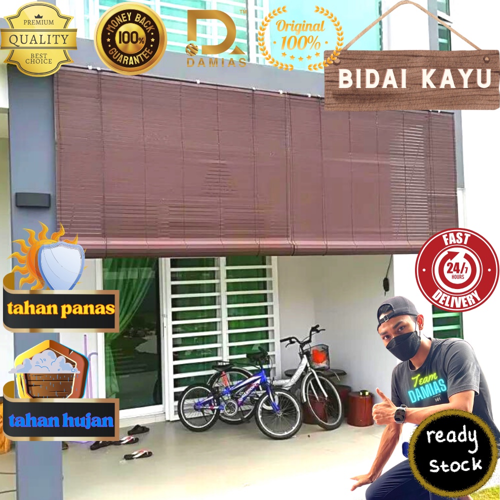 Bidai Kayu IKEAS Wooden Blinds Shades [ TAHAN PANAS DAN HUJAN ] Ready ...