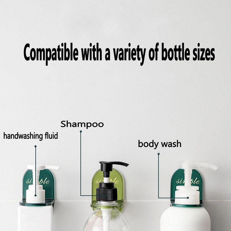 Wall Mounted Adjustable Shampoo Bottle Holder Free Punching Universal ...