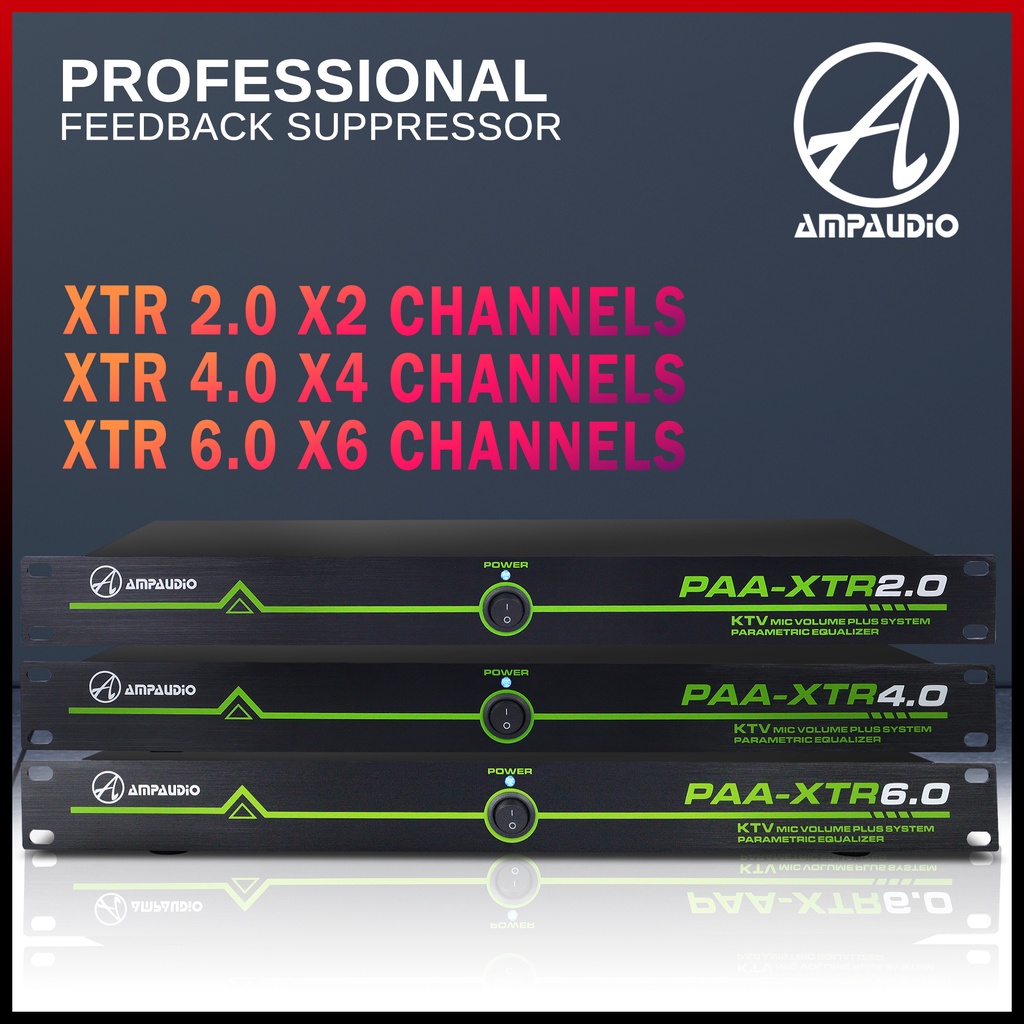 AmpAudio FEEDBACK SUPPRESSOR ANTI HOWLING XTR-2.0 / XTR-4.0 /XTR-6.0 ...