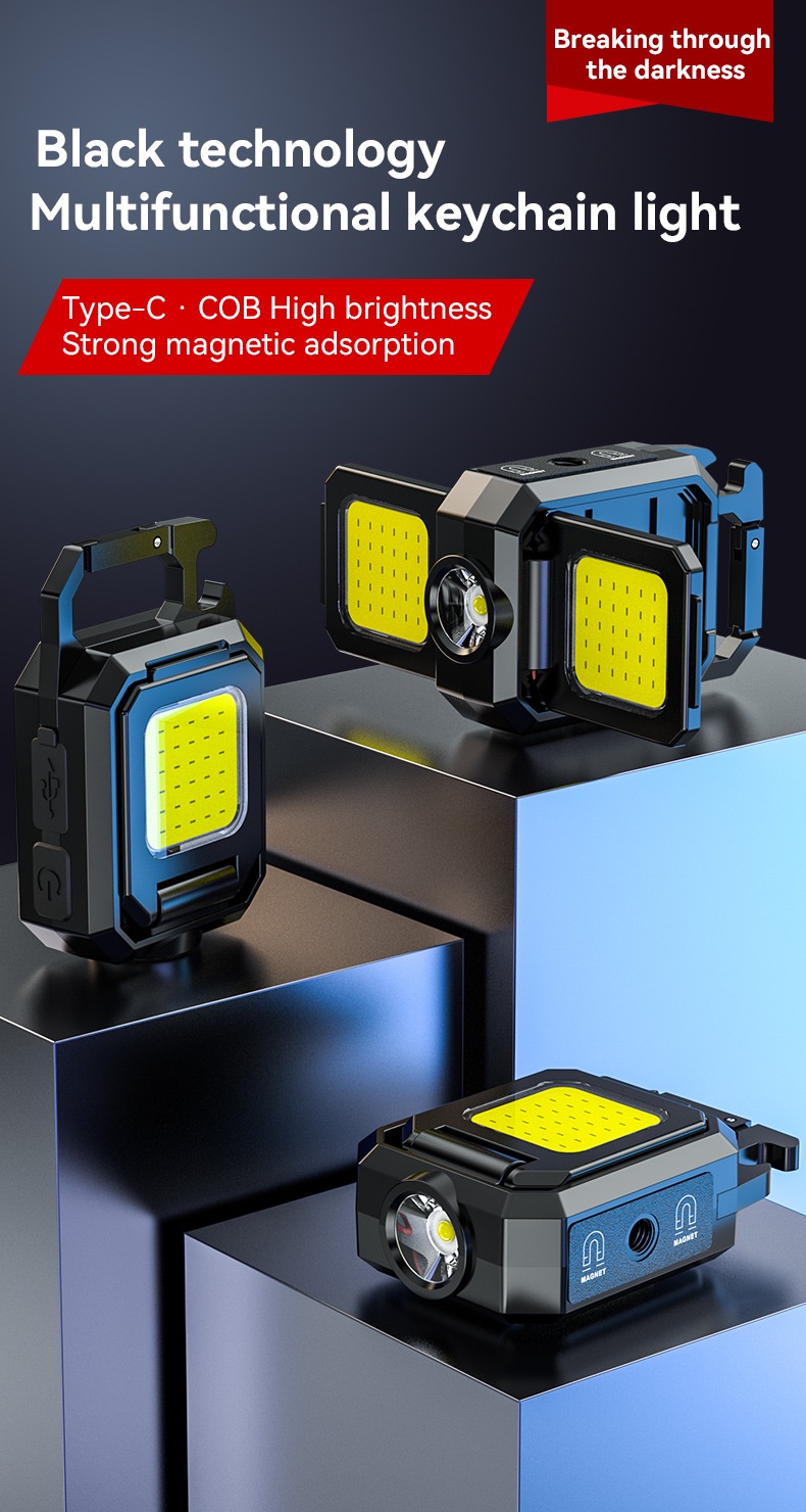 Portable LED Torch Multi-Function Floodlight Mini Rechargeable Super ...
