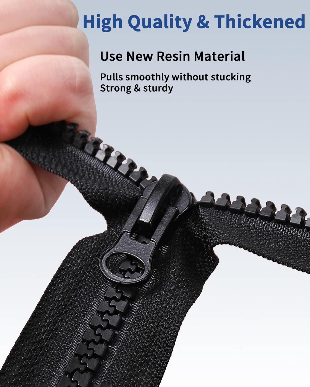 (1 Piece) 5# Resin Zipper, Double Slider Zipper Replacement, Separating ...
