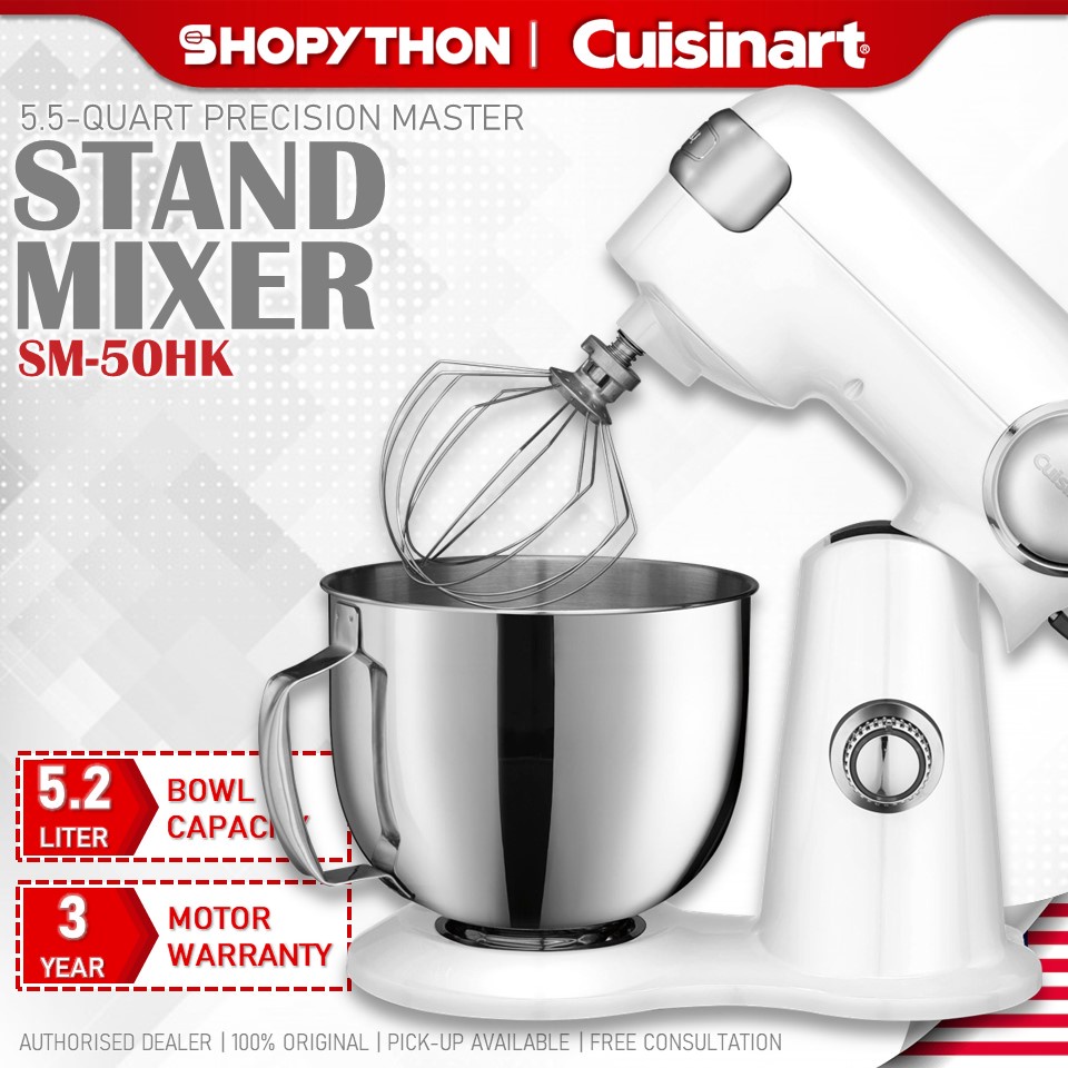 CUISINART 5.5-Quart Precision Master Stand Mixer SM-50HK - White Linen ...