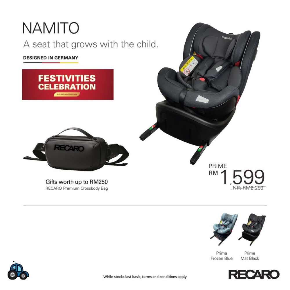 Recaro Namito Prime Mat Black 360 Baby Car Seat with free gift | Shopee ...