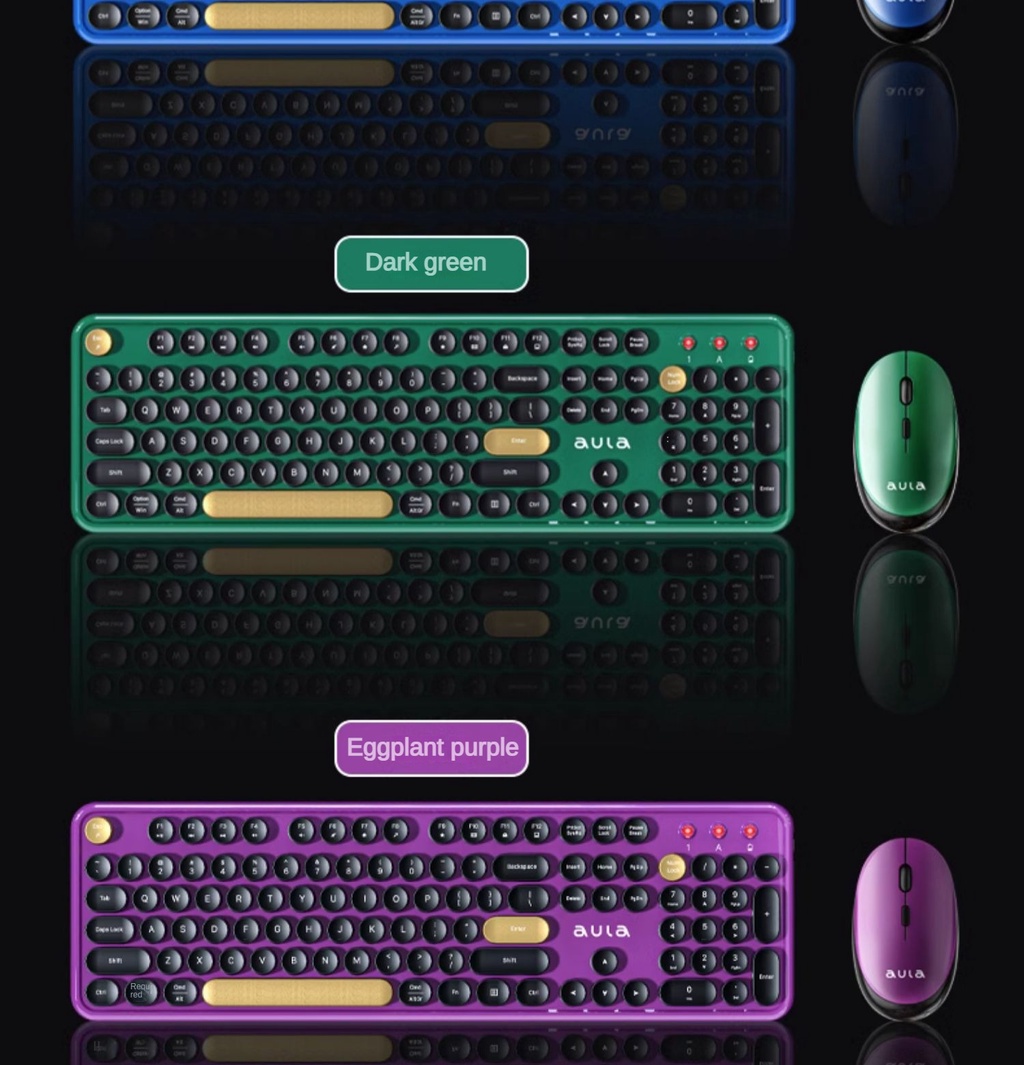 AULA-AC306 Wireless Keyboard Mouse Office Game Retro Keyboard & Mouse ...