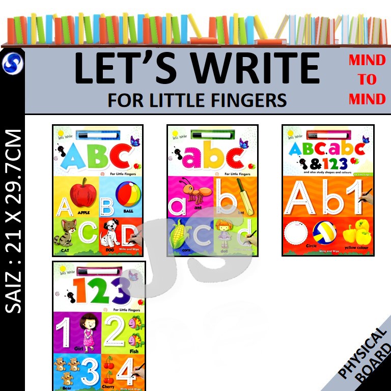 LET'S WRITE ABC OR NUMBER 123 WRITING BOARD FOR LITTLE FINGERS ...