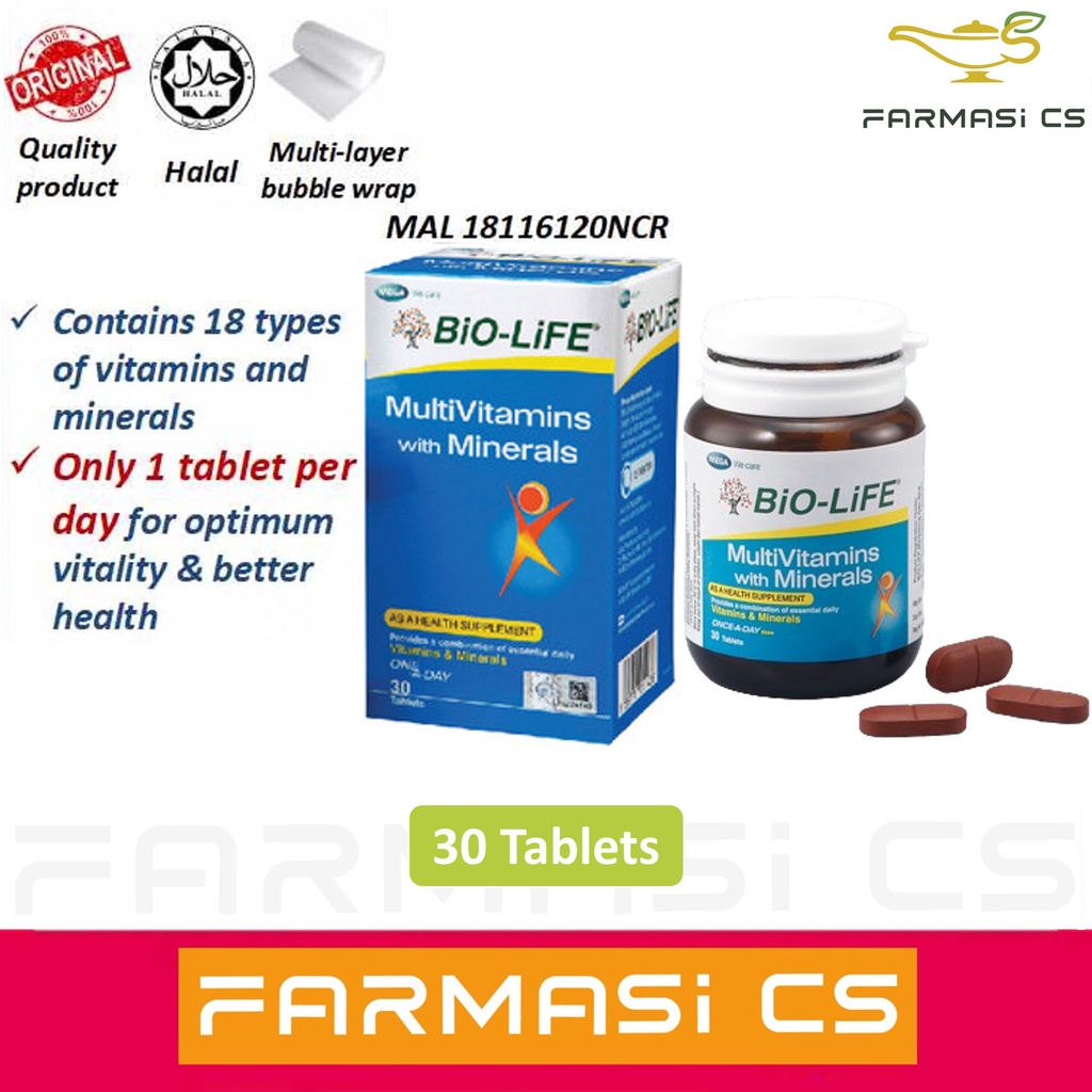 Bio-Life Multivitamins with Minerals 30 tablets EXP:04/2026 [ Biolife ...