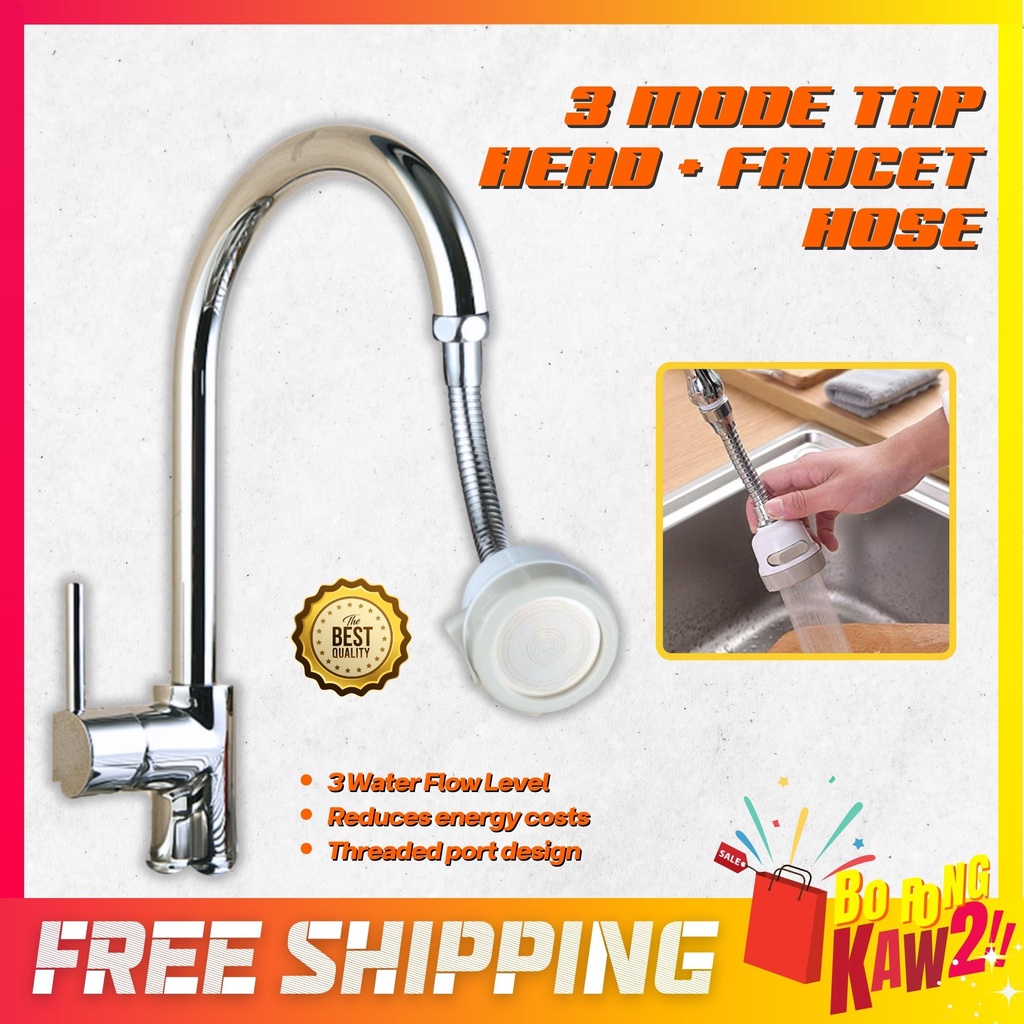 Water Sprinkler Pipe Kitchen 3 Adjustable Level Faucet Hose with Tap ...