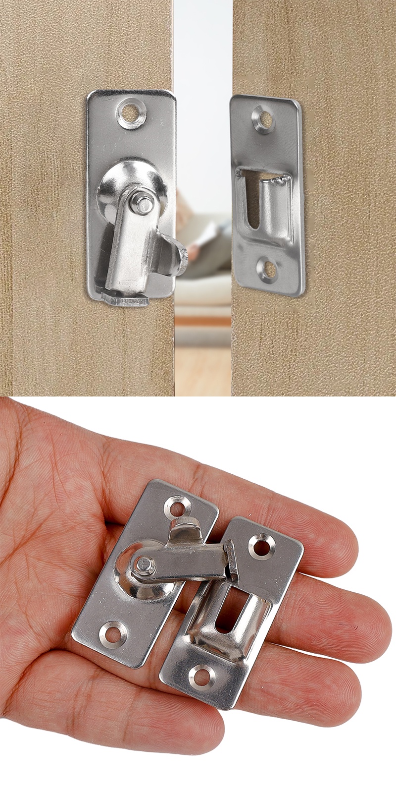 90 Degree Right Angle Latch With Screws - Heavy Duty Security Bedroom ...