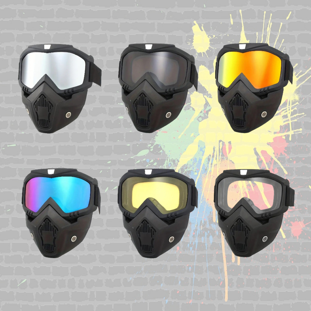 (2 IN 1 SET) EW Paintball Mask with Goggles Outdoor Sports Mask and ...