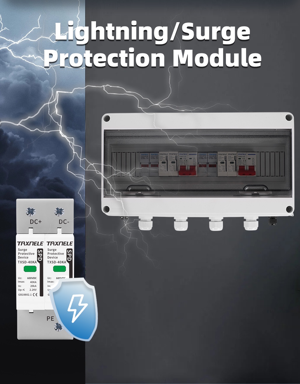 Solar photovoltaic PV Combiner Box 2 input 2 out 2 String Surge ...