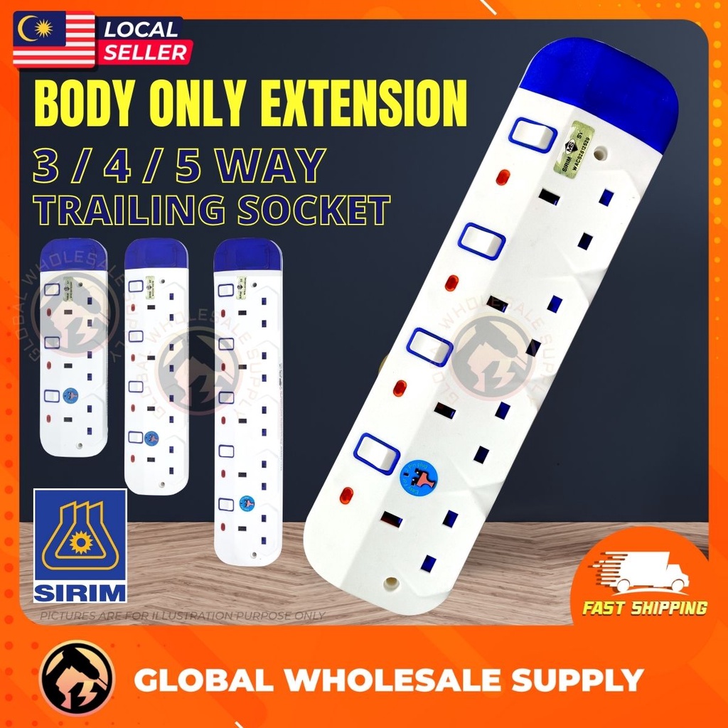 Sirim Socket Body Only 3 4 5 Way Trailing Extension Socket Extension Diy Extension Trailing