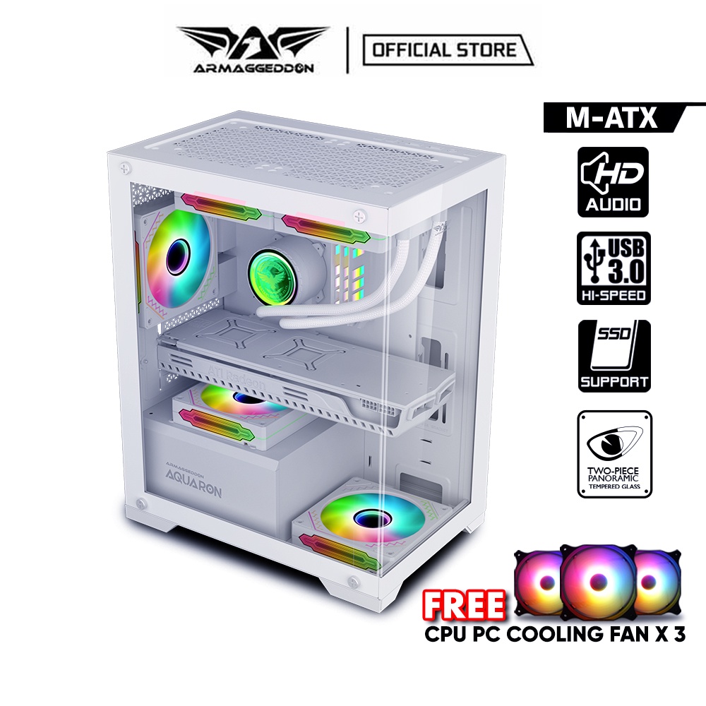 Armaggeddon Aquaron MATX Transparent view Gaming Casing Chassic PC Case ...