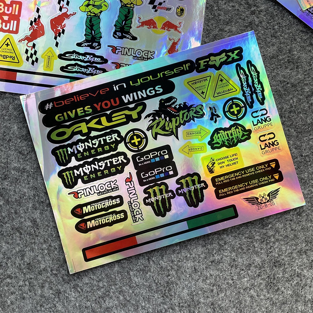 [Ready Stock] Sticker Motor Rainbow Helmet Design Motor Side Strip Bike ...