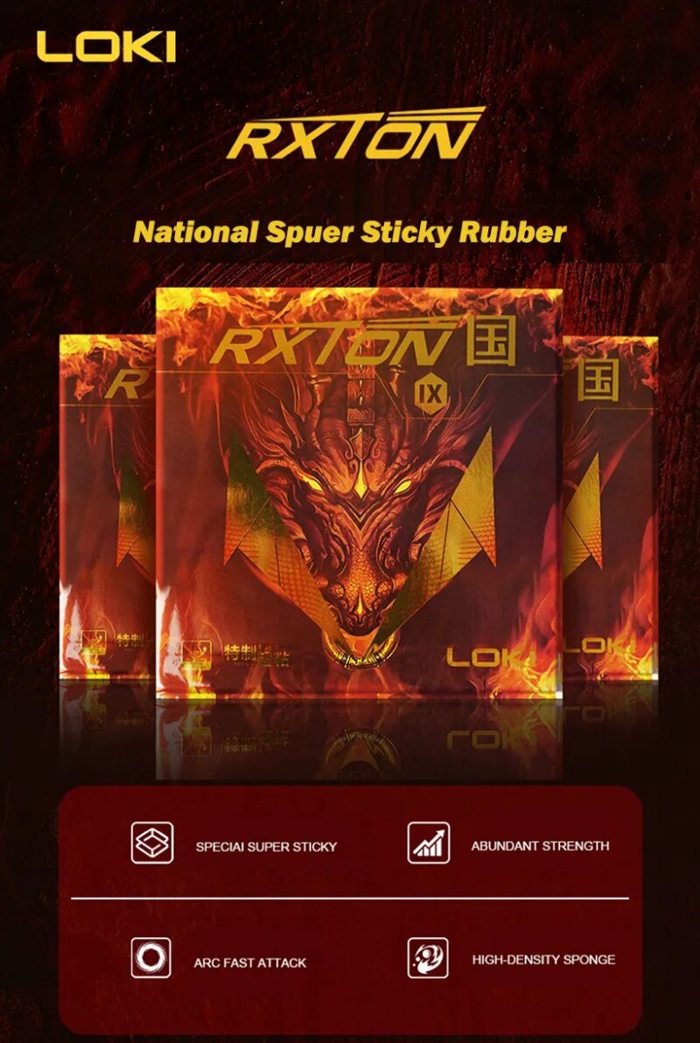 LOKI RXTON 9 National Blue Sponge Table Tennis Rubber ITTF Approved ...