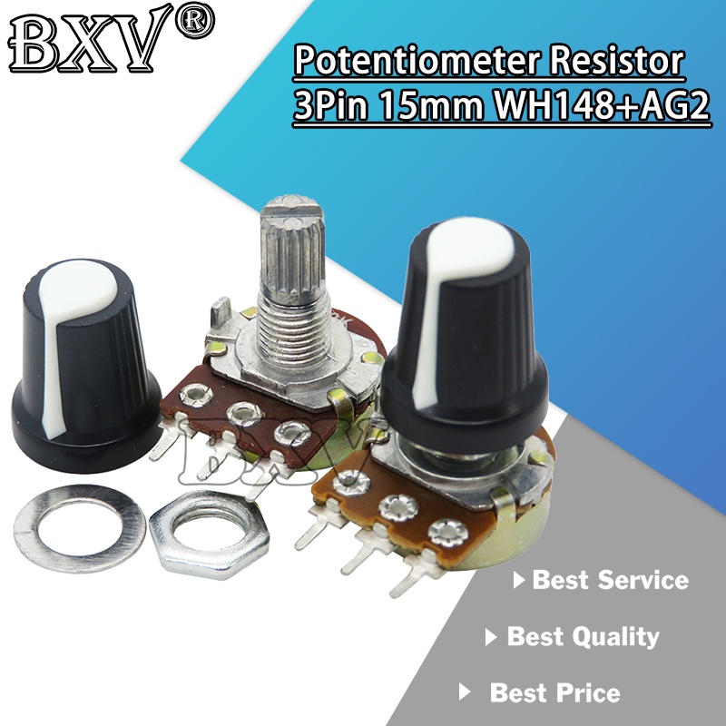 5 Sets WH148 1K 10K 20K 50K 100K 500K Ohm 3 Pin 15MM Linear Taper ...