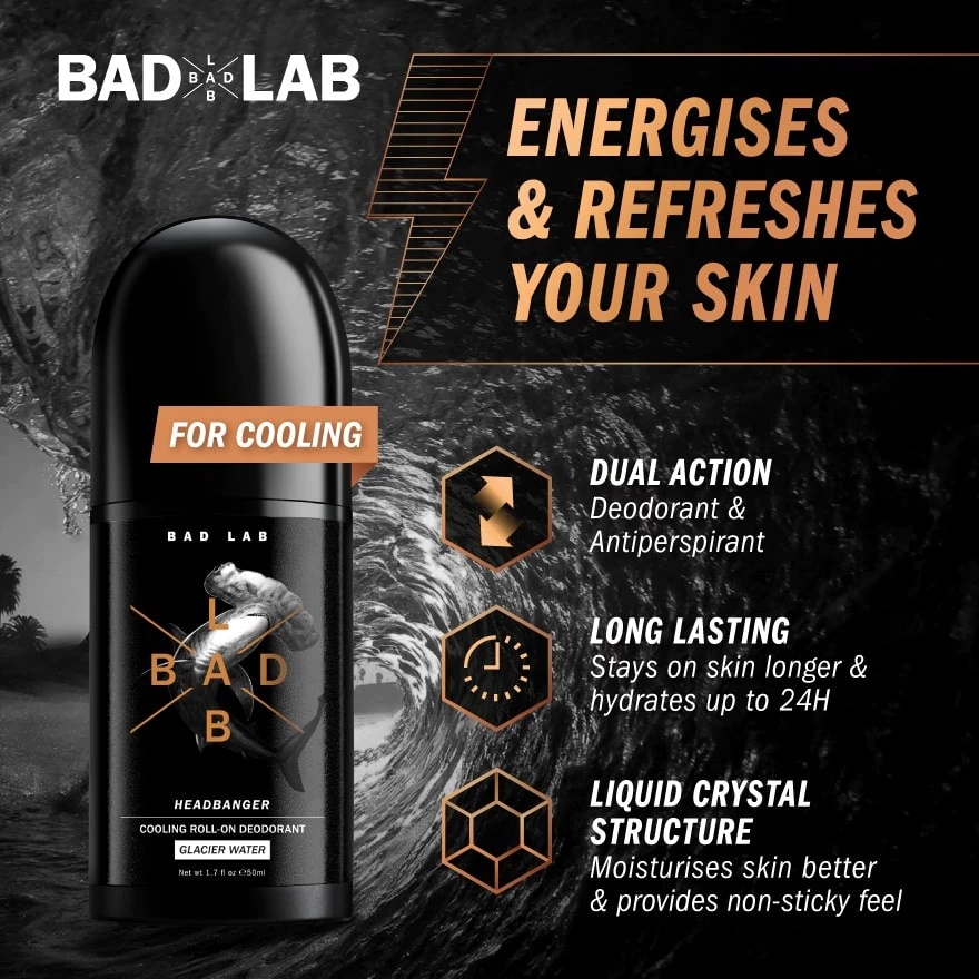 Bad Lab Headbanger Cooling Roll-On Deodorant (50ml) | Shopee Malaysia