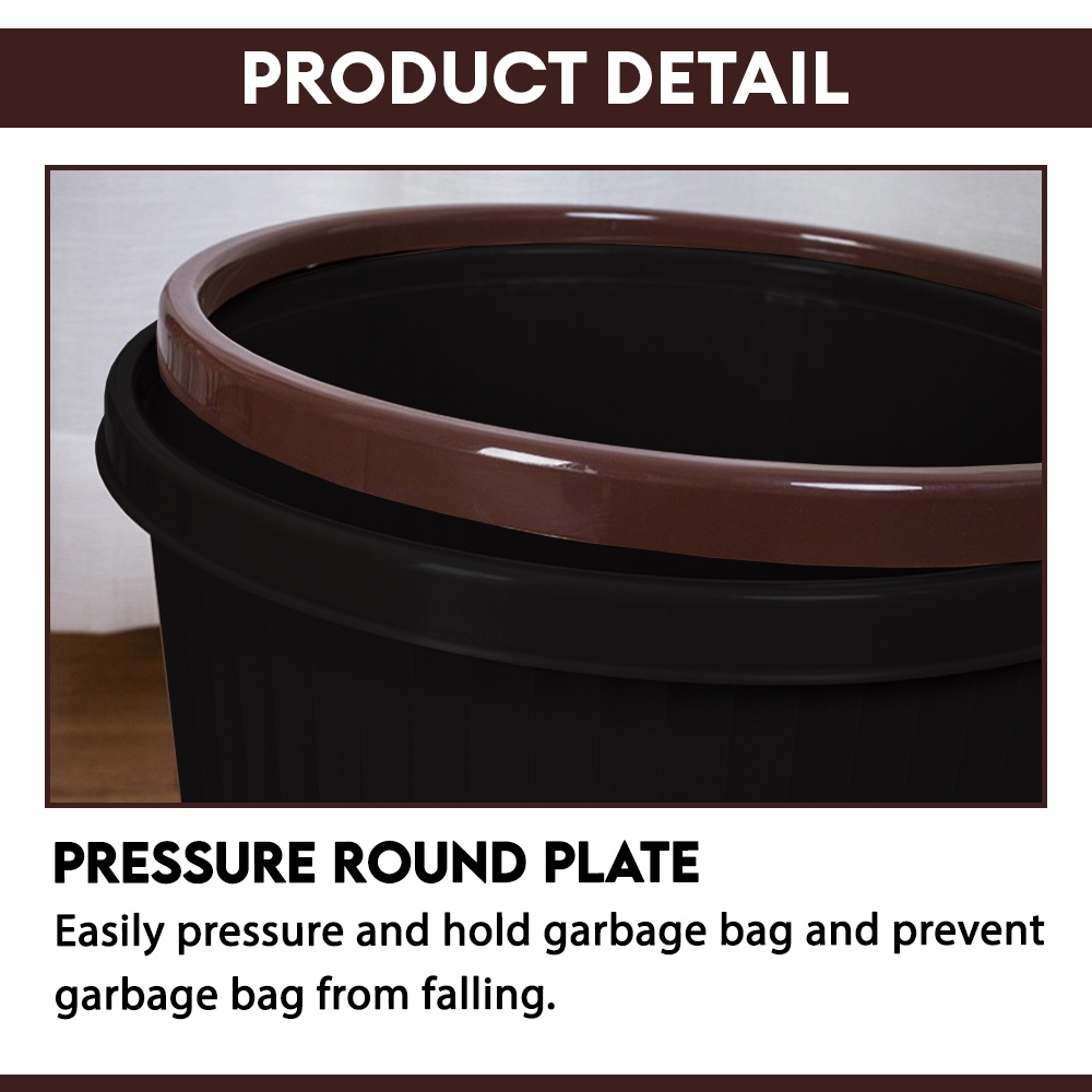 [3 Sizes] Worthbuy Dustbin Handheld Garbage Bin Tong Sampah Tong Sisa Round Rubbish Bin Waste ...