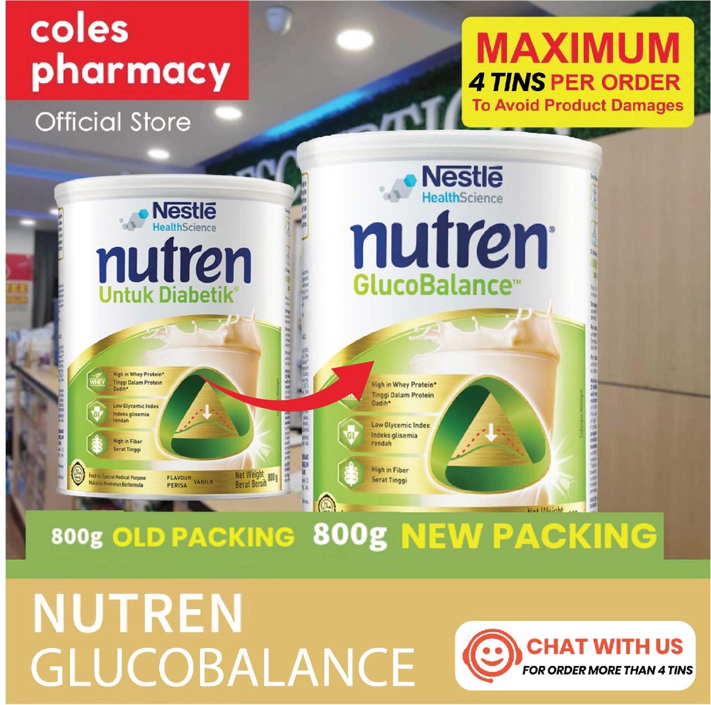 NESTLE NUTREN DIABETIC DIABETIK GLUCOBALANCE 800G | Shopee Malaysia