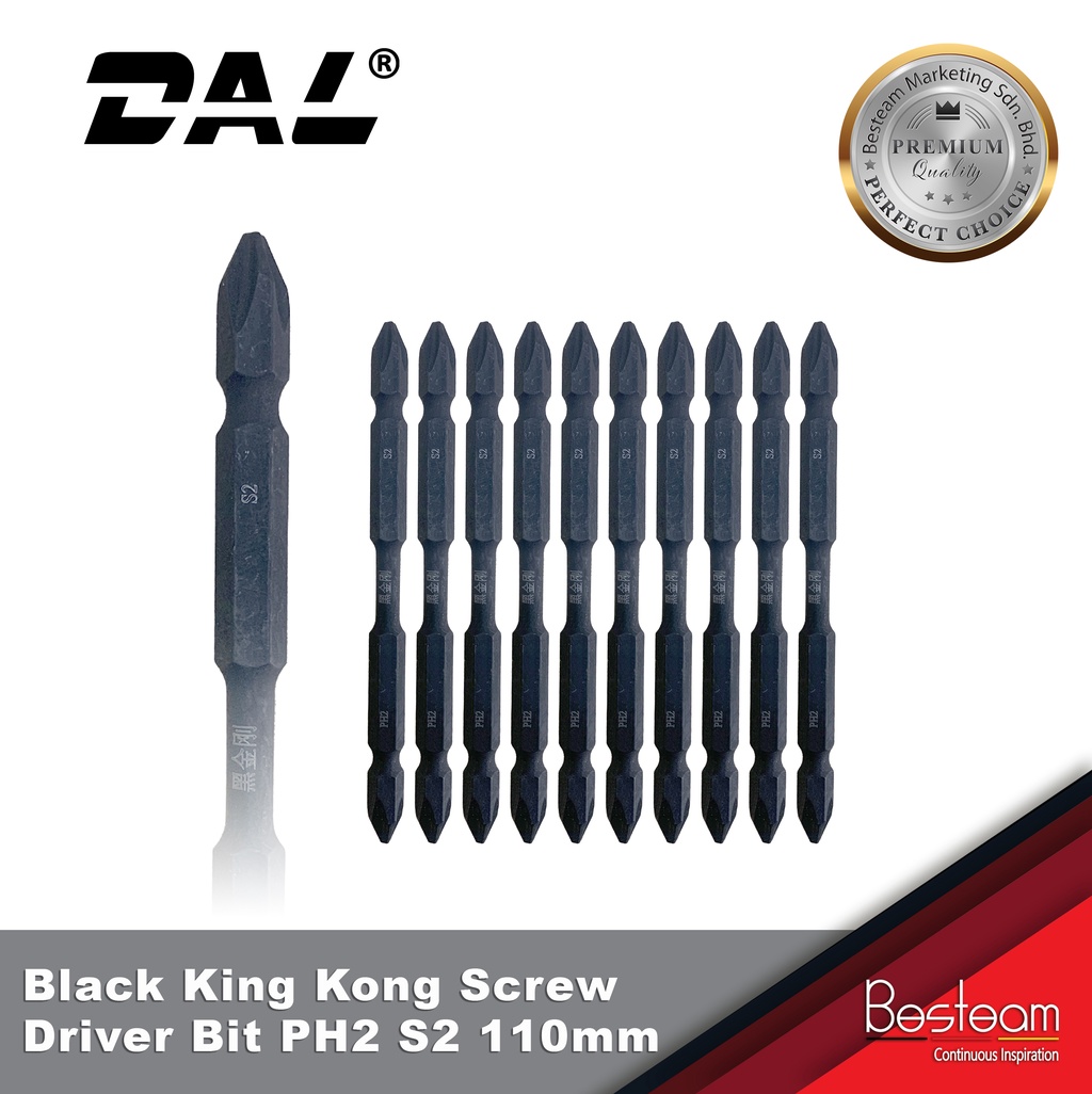 DAL Black King Kong Screw Driver Bit PH2 S2 110mm | Shopee Malaysia