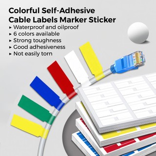 Colorful Self-adhesive Waterproof Cable Labels Marker Sticker | Shopee ...
