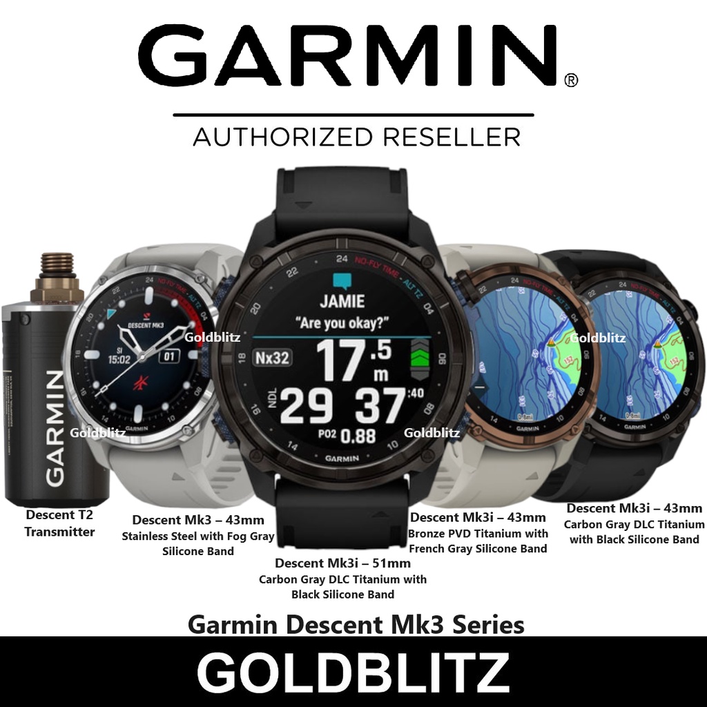 Garmin Descent MK3 MK3i MK3si MK3s T2 Transmitter AMOLED GPS Subwave ...