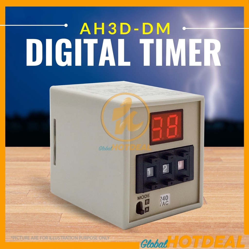 Digital Timer AH3D-DM Stable Performance AH3-DM Timer Digital Timer Relay Dual Mode Control ...