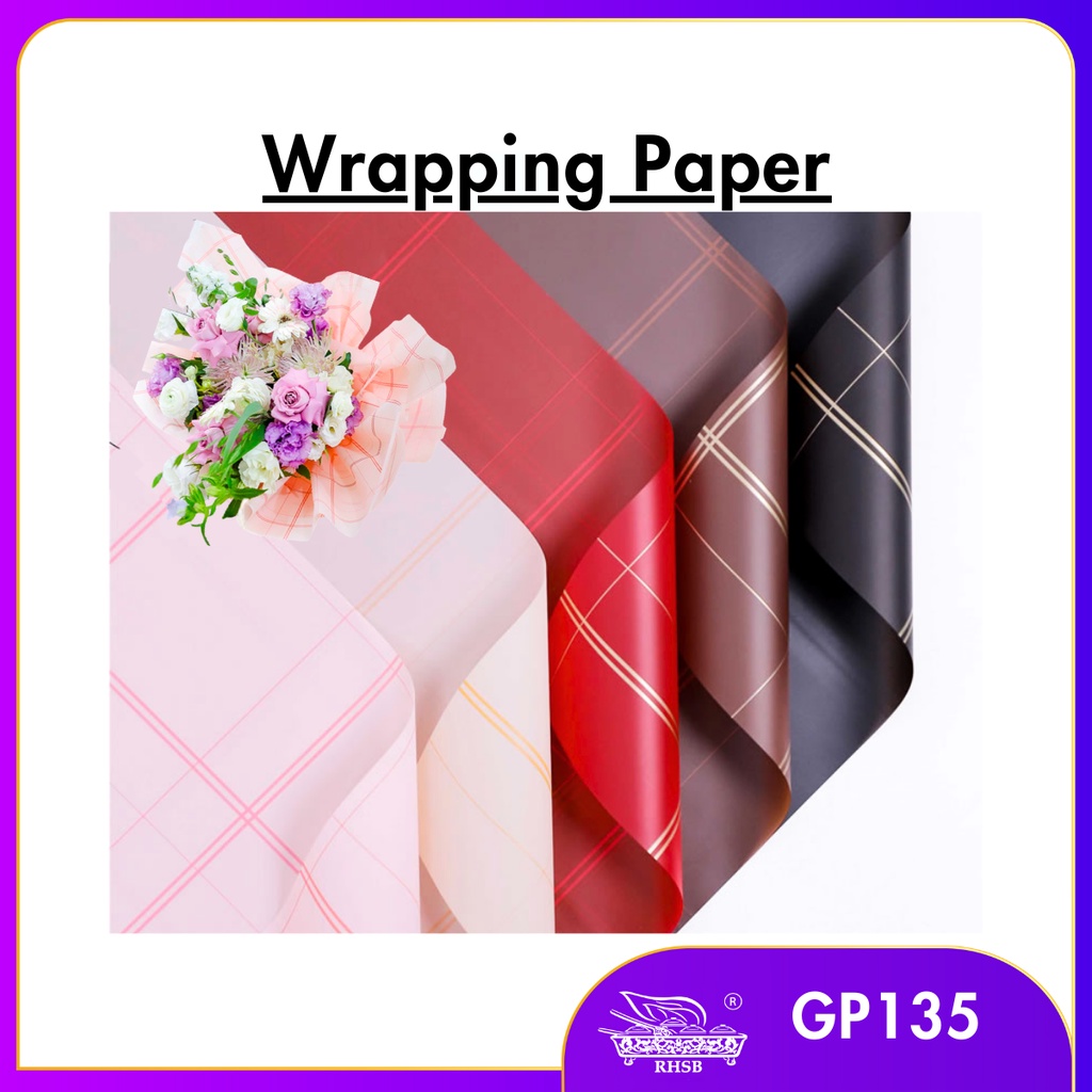 20PCS LINE WRAPPING PAPER / KERTAS HADIAH / KERTAS BUNGA / CRAFT PAPER ...