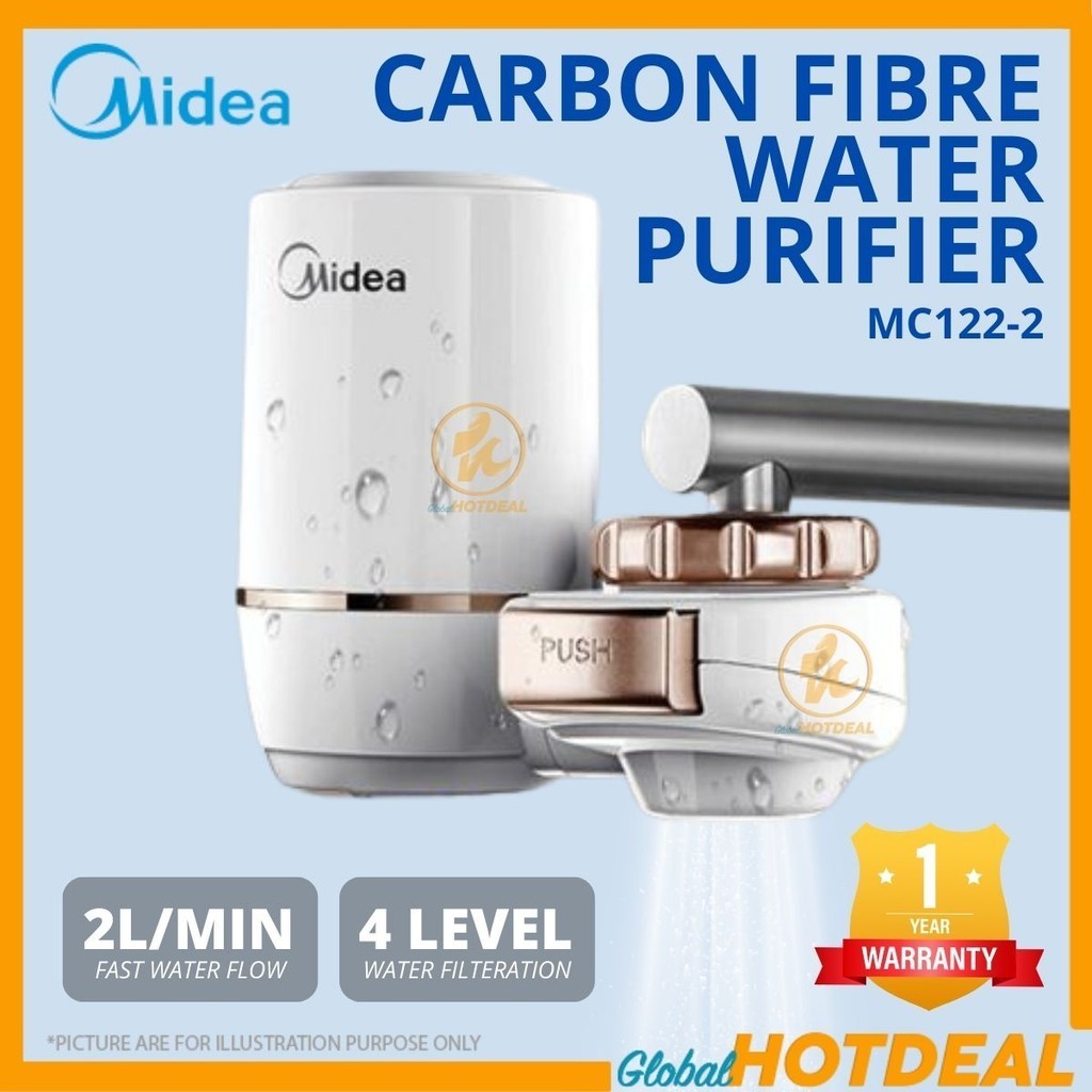MIDEA Carbon Fiber Water Purifier MC122-2 4 Level Water Filtration ...