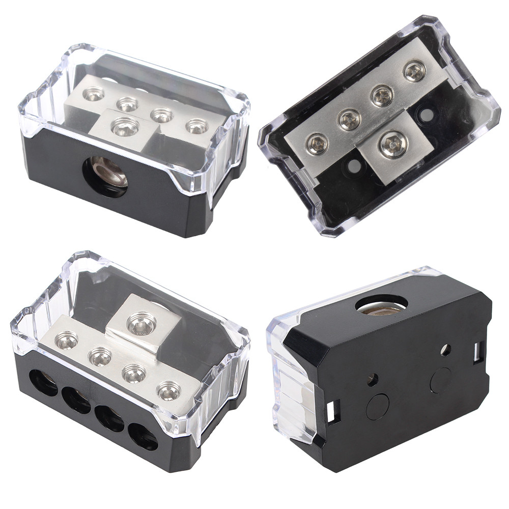 Power Distribution Block 1 Way In 4 Ways Out Car Audio Stereo Amp Splitter Connecting Box