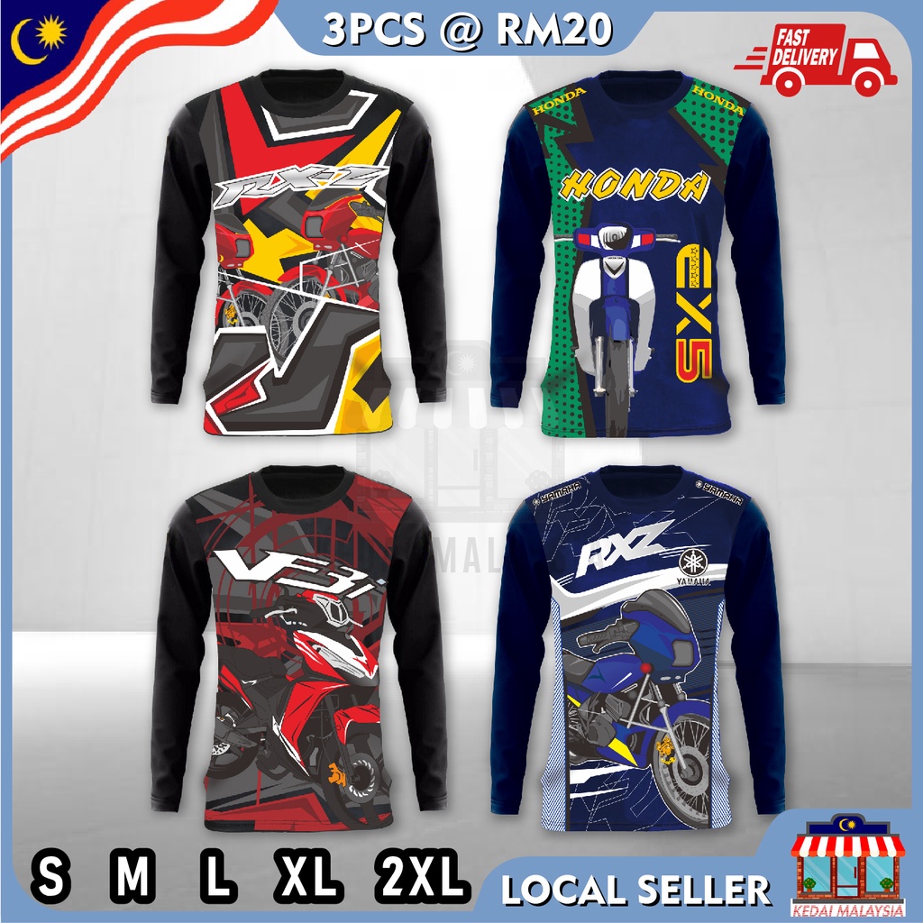 𝐆𝐎𝐋𝐃 𝐂𝐋𝐔𝐁 Men Jersey Motor Long Sleeves/ Baju Jersi Lengan Panjang ...