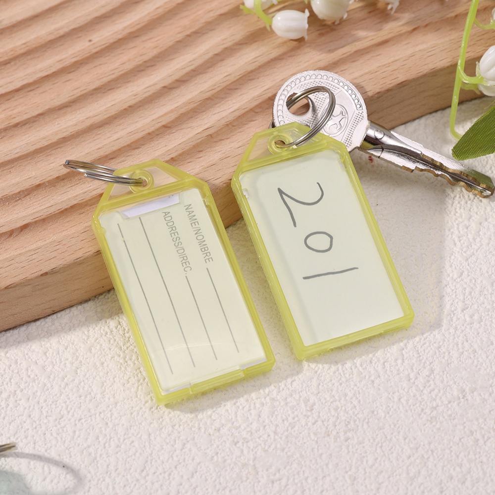 1Pc Random Plastic Key Tags with Flap Label/ Split Ring for DIY ID ...