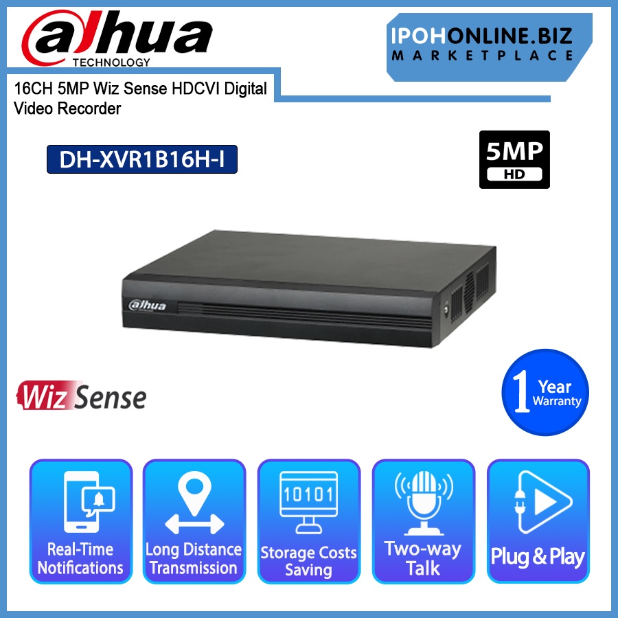DAHUA DH-XVR1B16H-I 16CH 5MP Wiz Sense HDCVI DVR | Shopee Malaysia