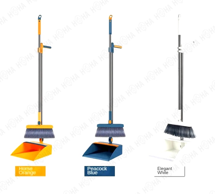 3 in 1 Rotatable Foldable Sweeper Broom Dustpan Set Tangle Hair Outdoor Broom Set Penyapu ...